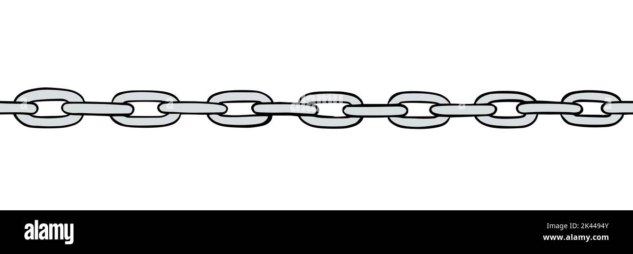 Silver chain seamless pattern. Handdrawn sketch of metal chains. Vector ...