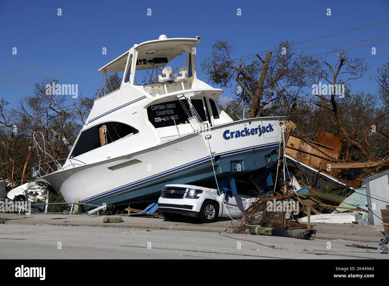 Fort Myers, United States. 29th Sep, 2022. Boats are upended as ...