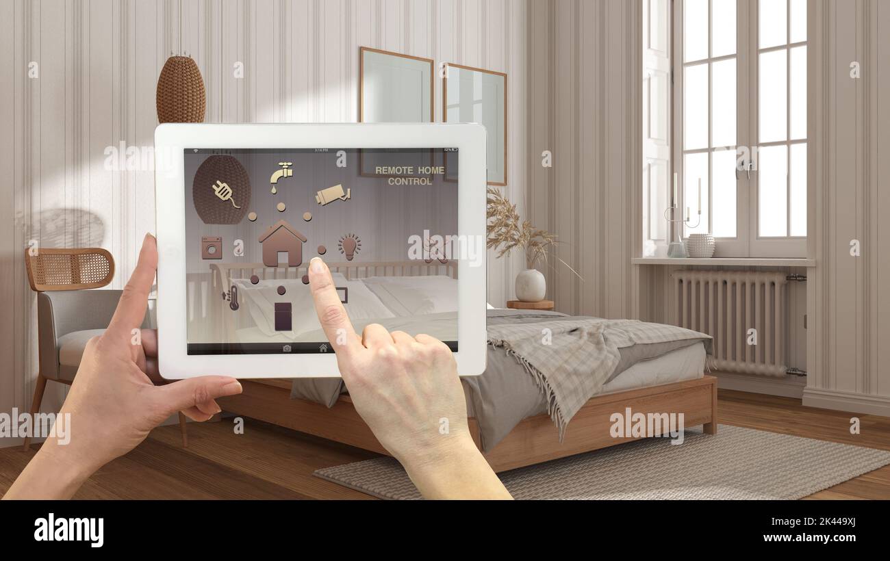 Smart remote home control system on a digital tablet. Device with app ...