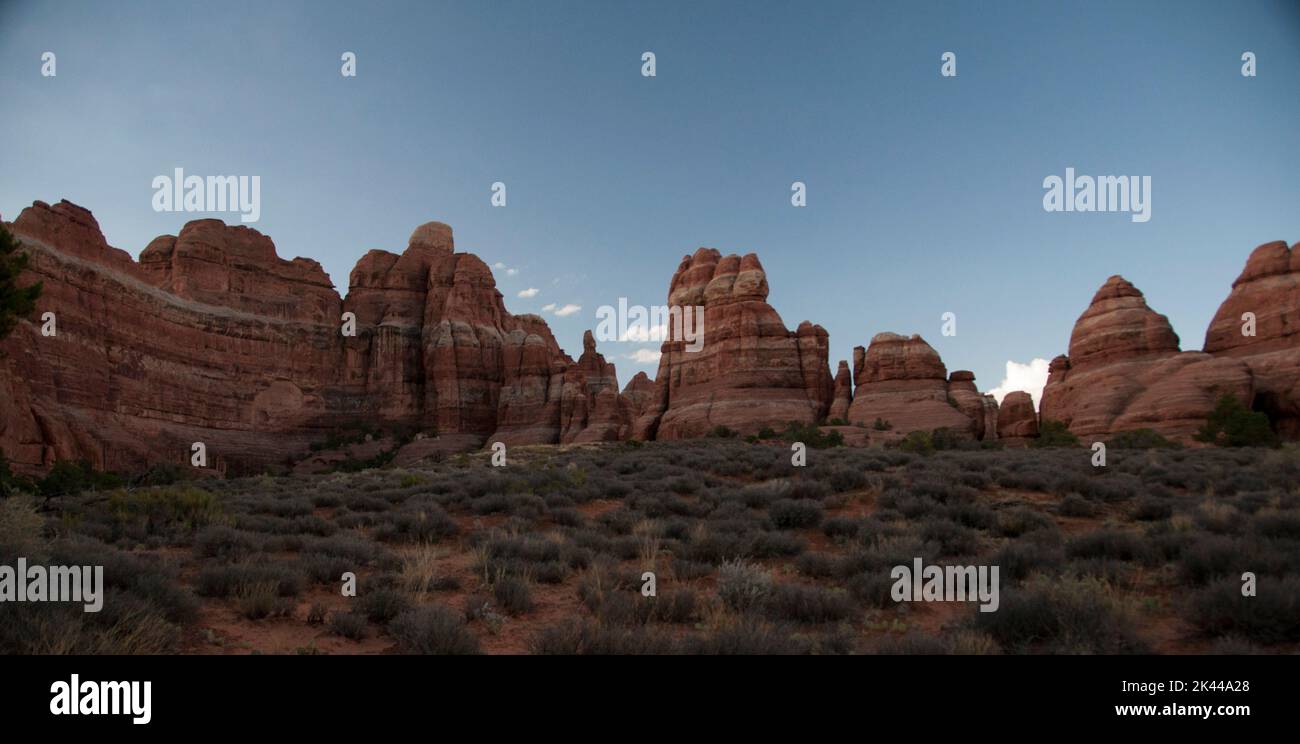 Scenic views of the needles district in Canyonlands national park Stock ...