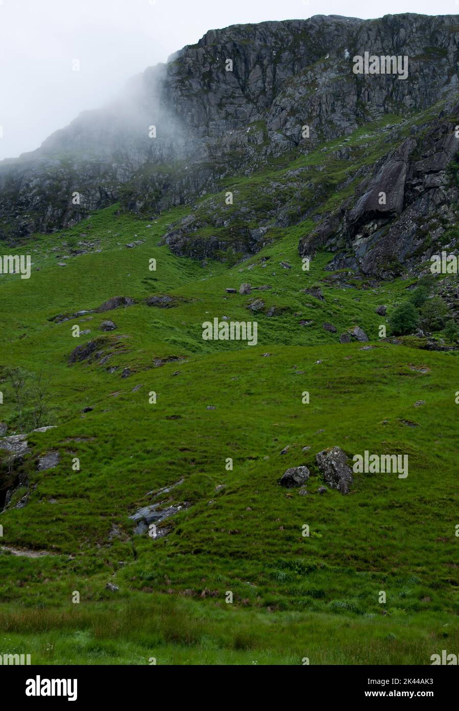 Scenic mountain views in Scotland with fog landscapes Stock Photo - Alamy
