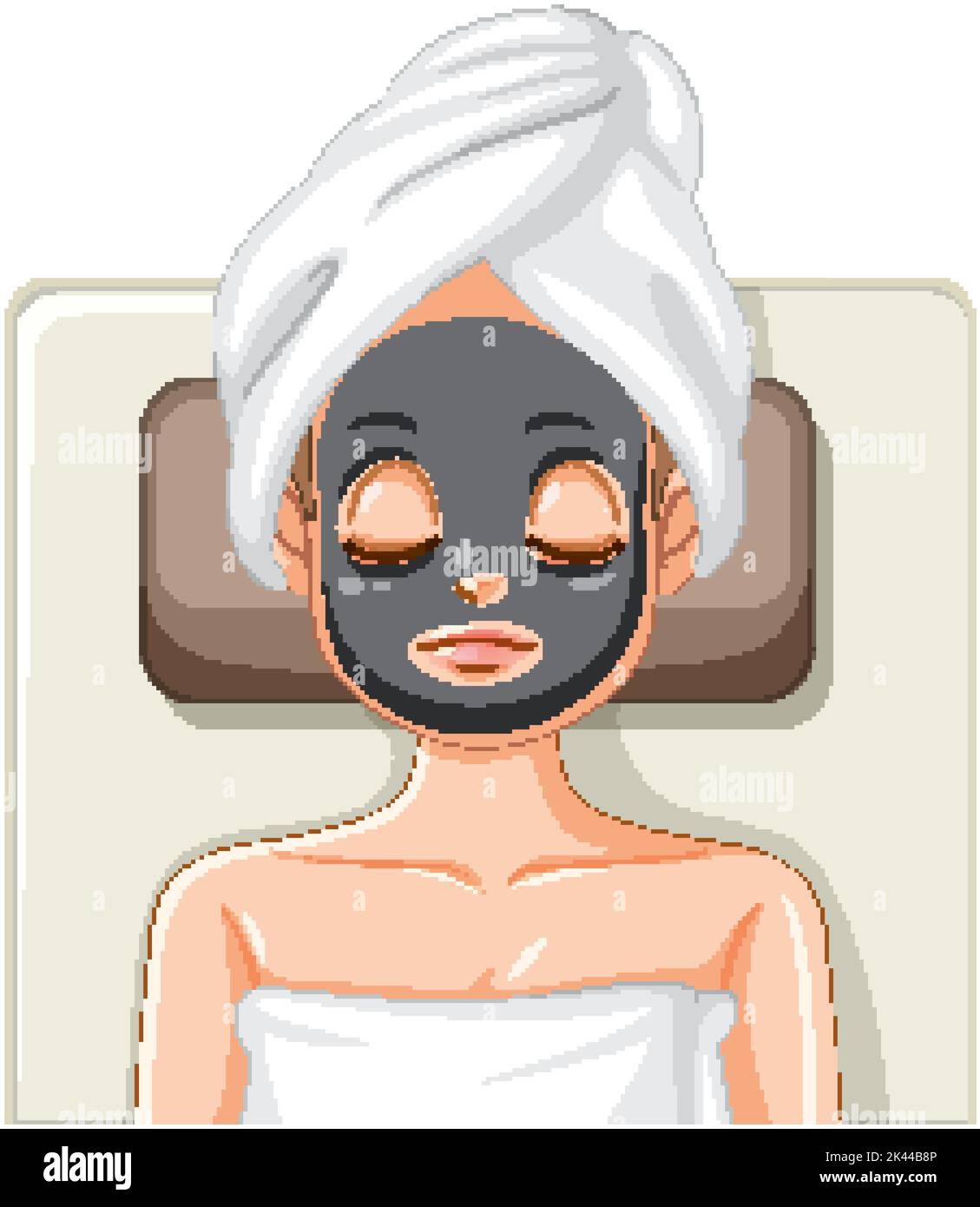 Woman gets spa facial mask illustration Stock Vector Image & Art - Alamy