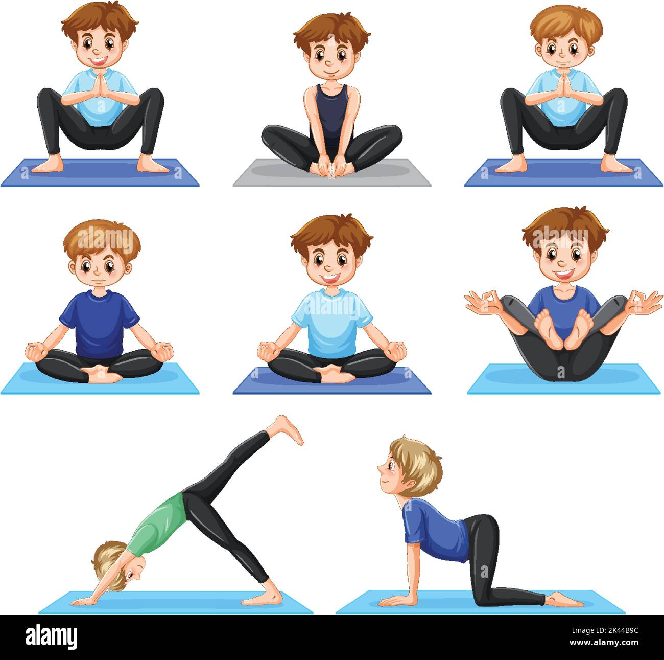 Set of yoga postures illustration Stock Vector Image & Art - Alamy