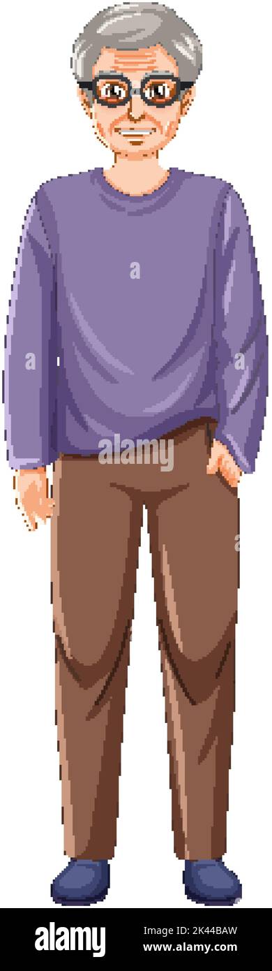 A male senior cartoon character illustration Stock Vector Image & Art ...