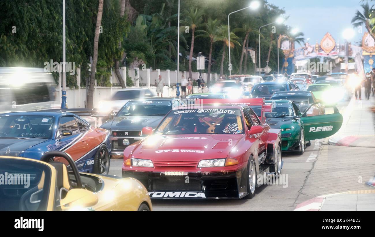 Classic Car Show at Let's Glow Together Night Parade event on Beach ...