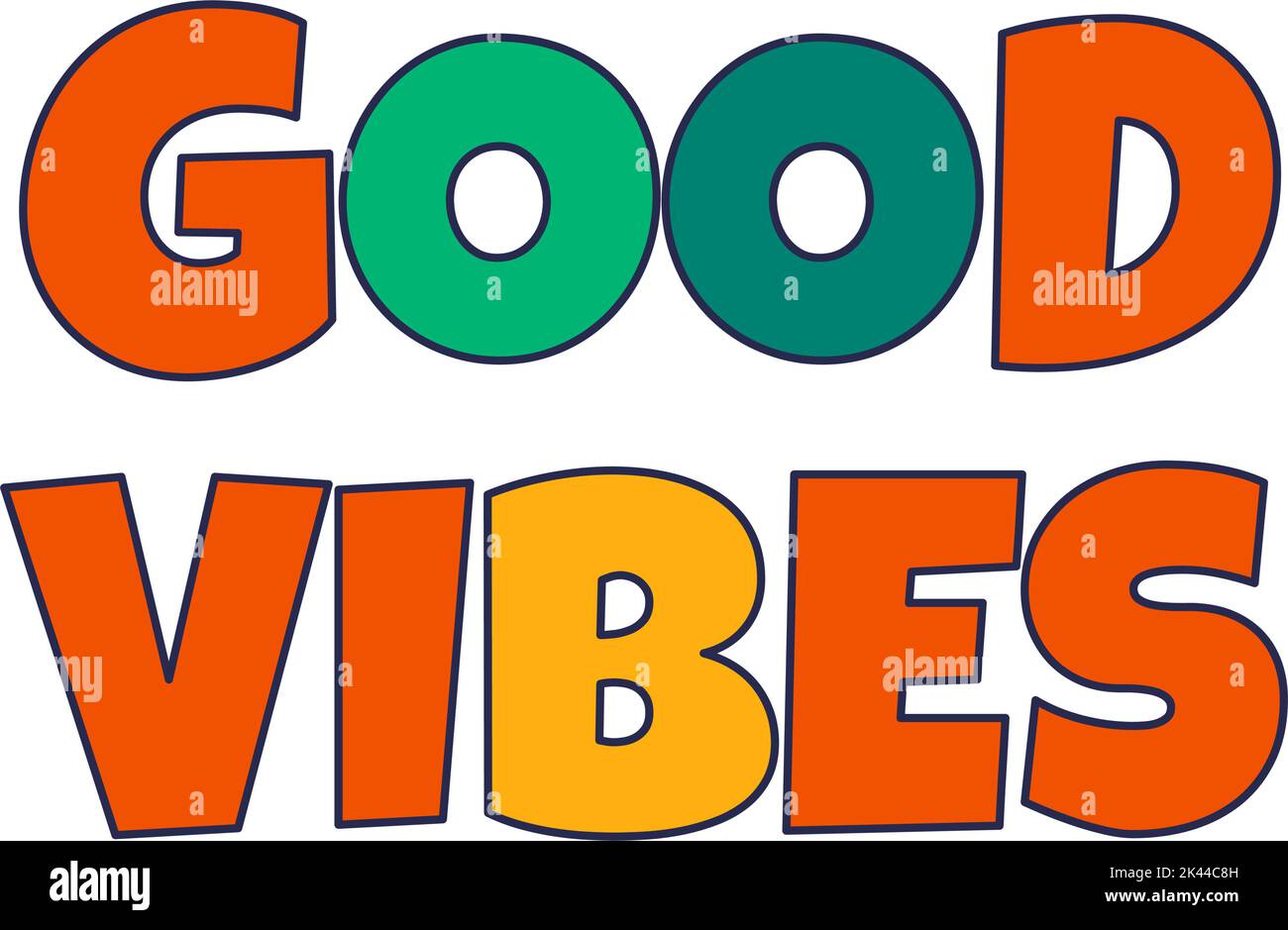 Good vibes, text sticker or emoticon for media Stock Vector Image & Art ...