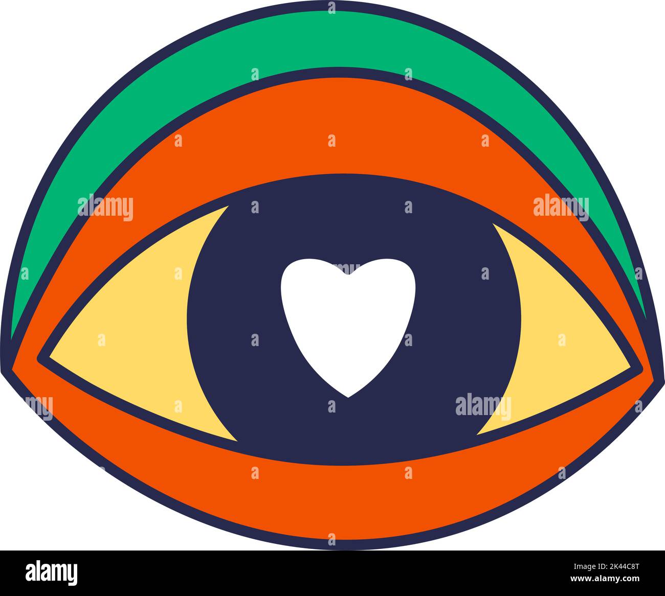 Open eye with heart instead of pupils, sticker Stock Vector Image & Art ...