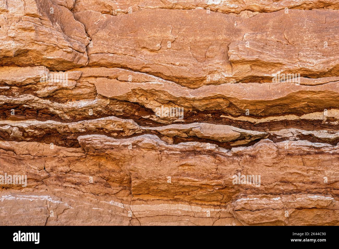 Detail of a rift that runs through a rock formation at the Grand ...