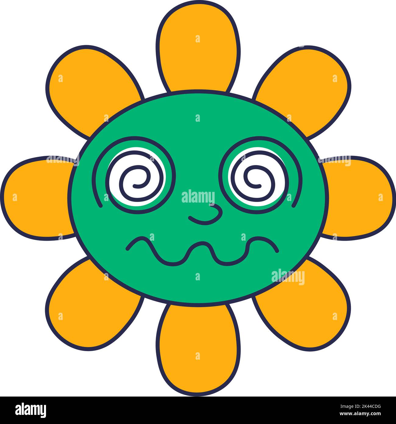 Flower in blossom with dizzy facial expression Stock Vector Image & Art ...