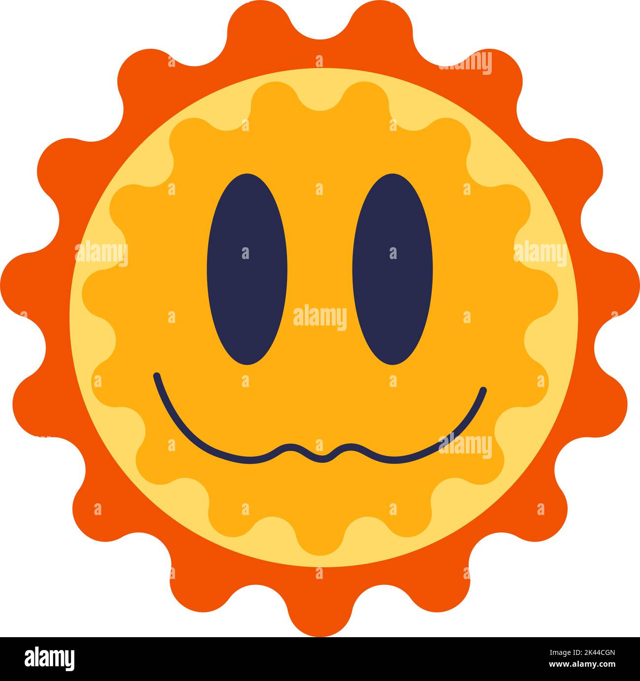 Funny sun character with smiling facial expression Stock Vector Image ...