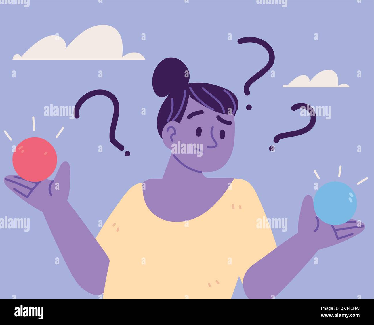 woman thinking difficult choice Stock Vector Image & Art - Alamy