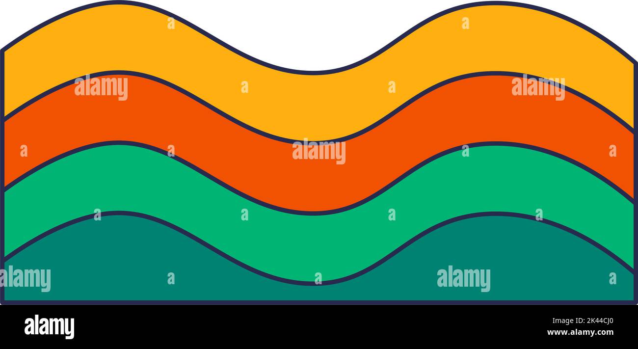 Colorful waves or rainbow curves, sticker icon Stock Vector Image & Art ...