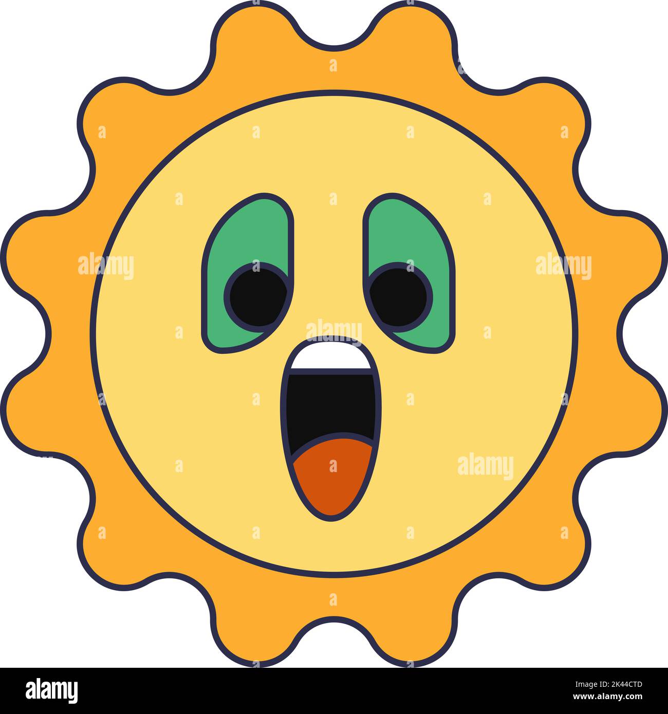 Sun character surprised or shocked personage Stock Vector Image & Art ...