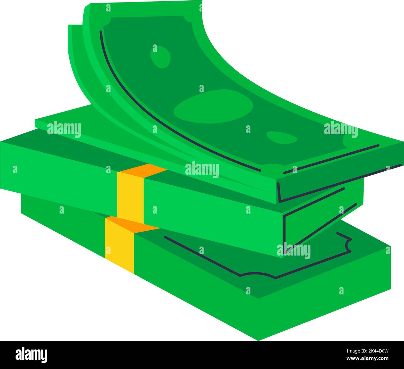 Pile of USD banknotes bills, bunch of money vector Stock Vector Image ...