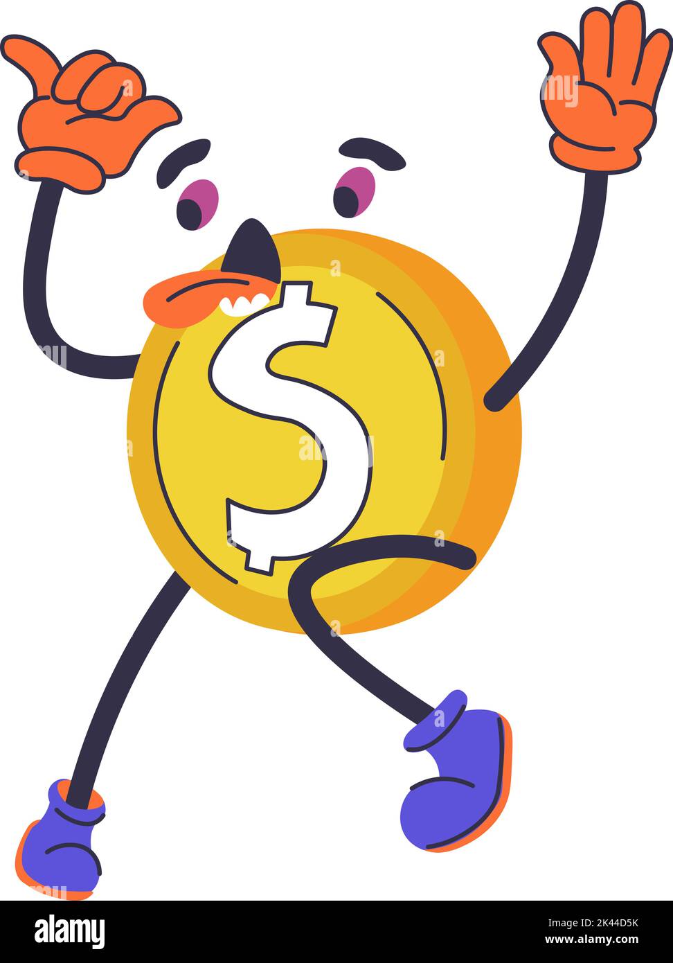 Dancing dollar coin character, funny personage Stock Vector Image & Art ...