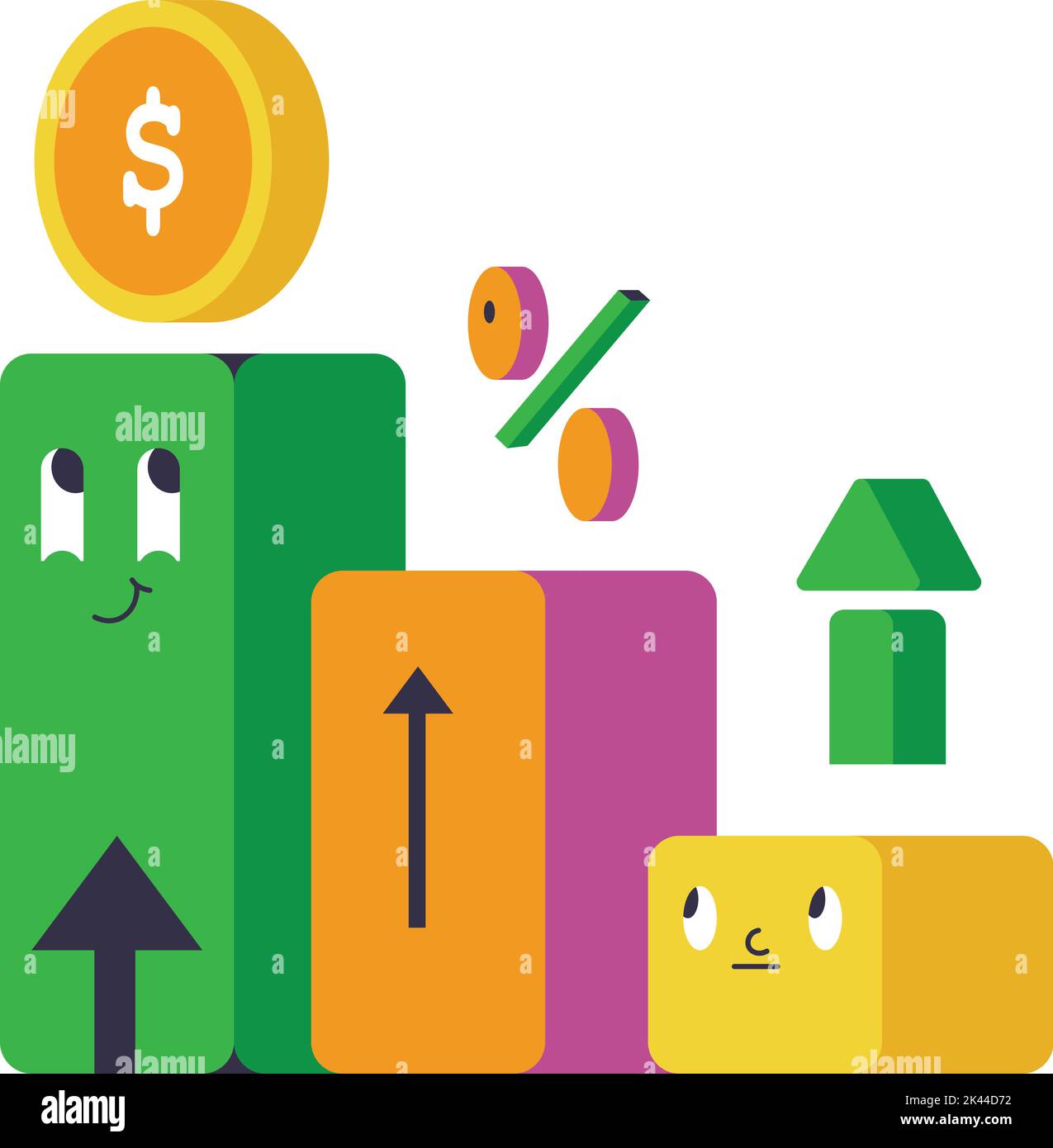 Investment and deposit, growth of capital money Stock Vector Image ...