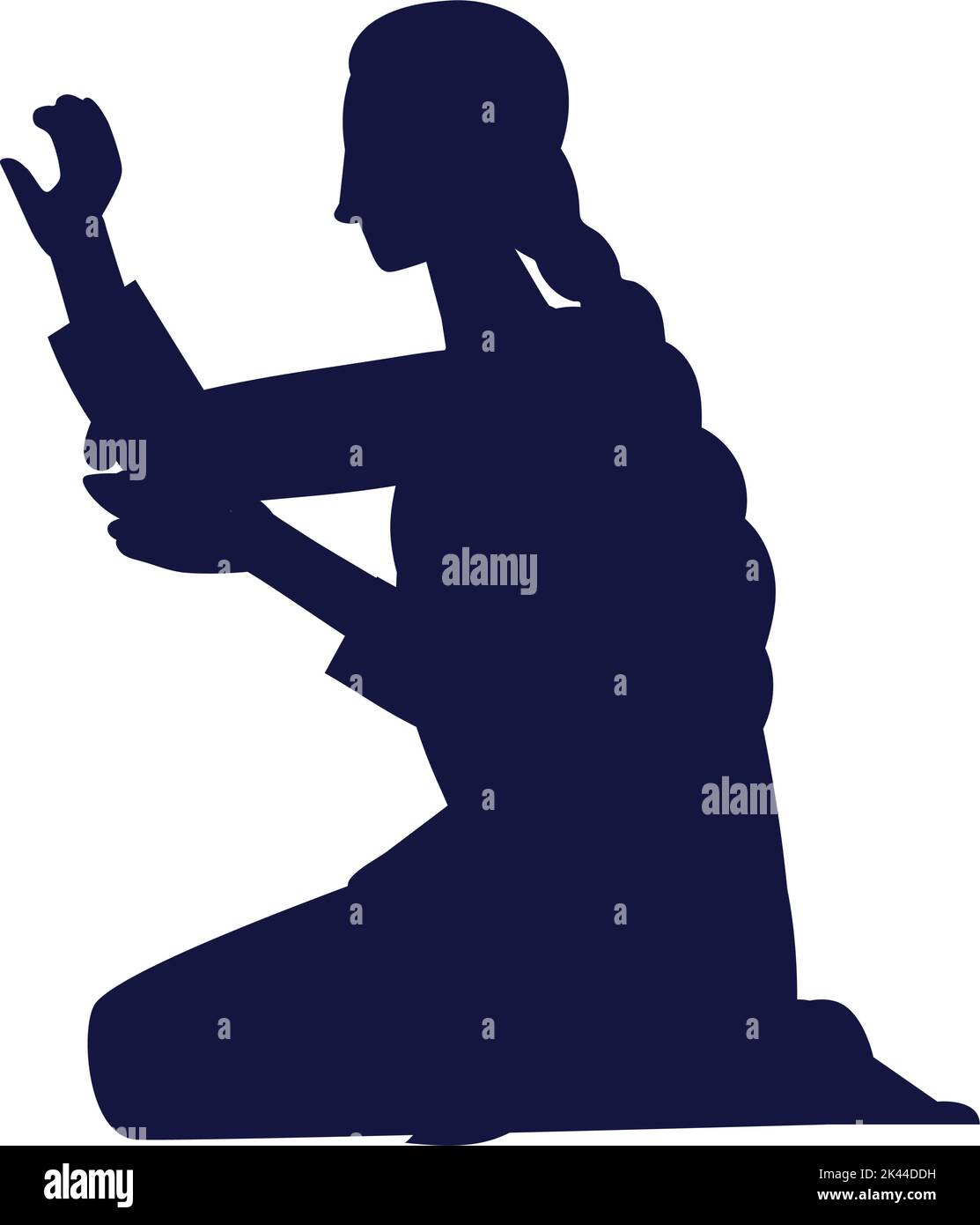 silhouette woman on the knees Stock Vector Image & Art - Alamy