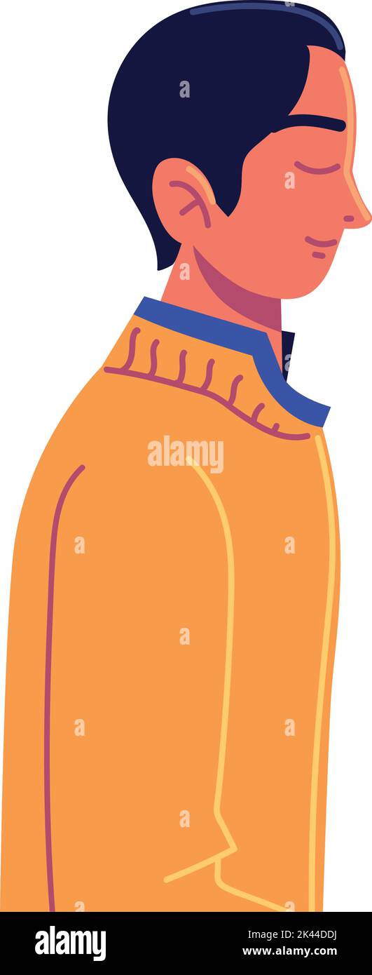 Young indian man side view Stock Vector Images - Alamy