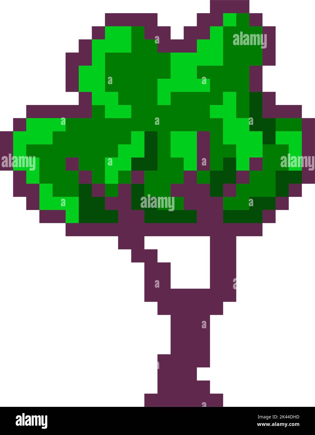 Pixelated tree with foliage and branches, 8 bit Stock Vector Image ...