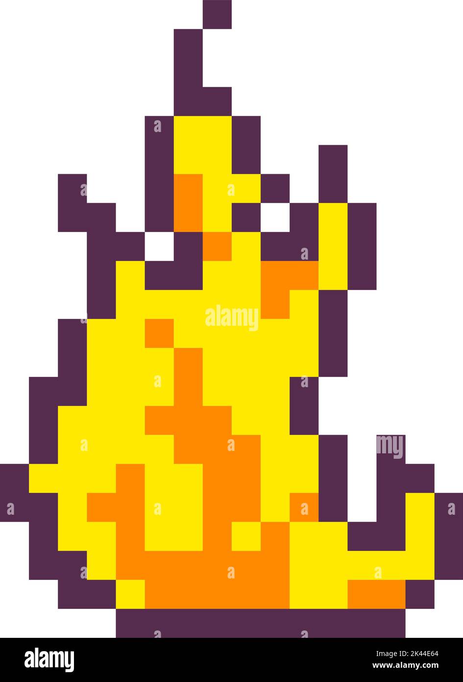 Pixelated flame burning, 8 bit game design vector Stock Vector Image ...