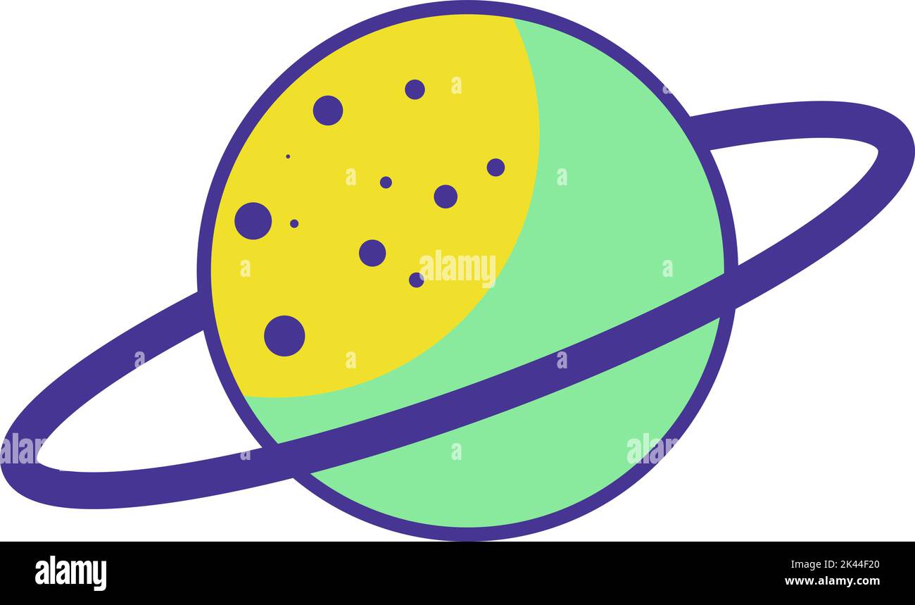 Planet of cosmos, celestial body with disk vector Stock Vector Image ...