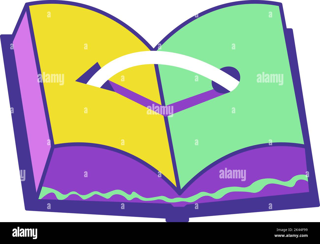 Open book with geometric shapes and blank pages Stock Vector Image ...