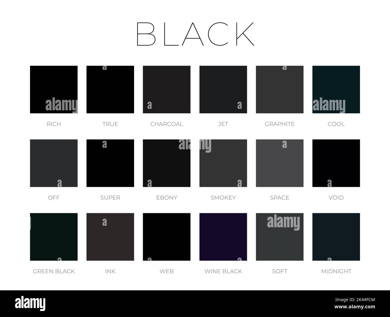 Black Color Shades Swatches Stock Vector Image & Art - Alamy