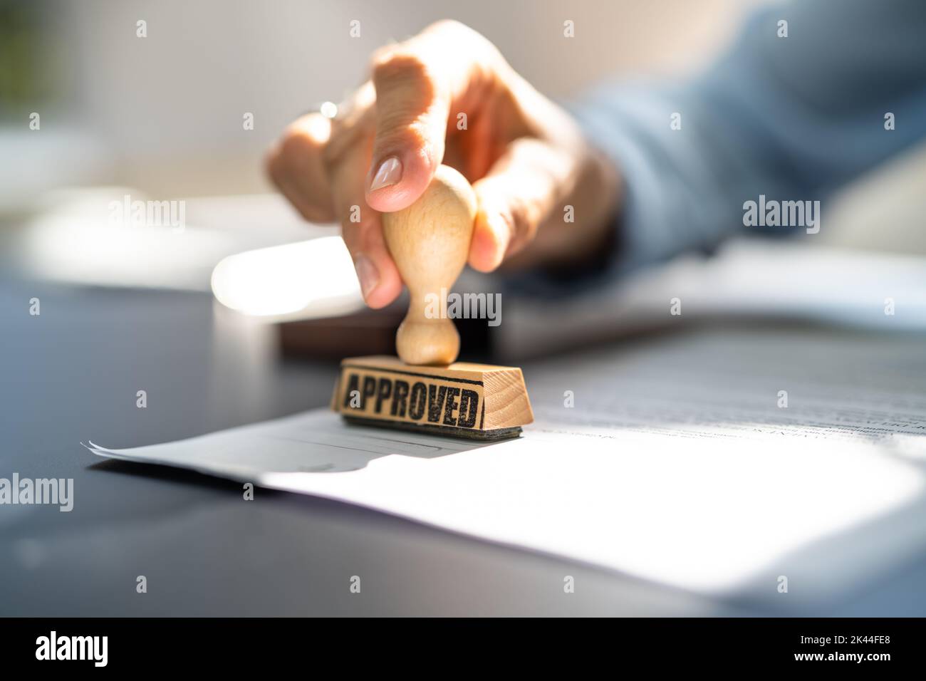 Public Notary Contract Document Stamp And Permit Approve Stock Photo ...