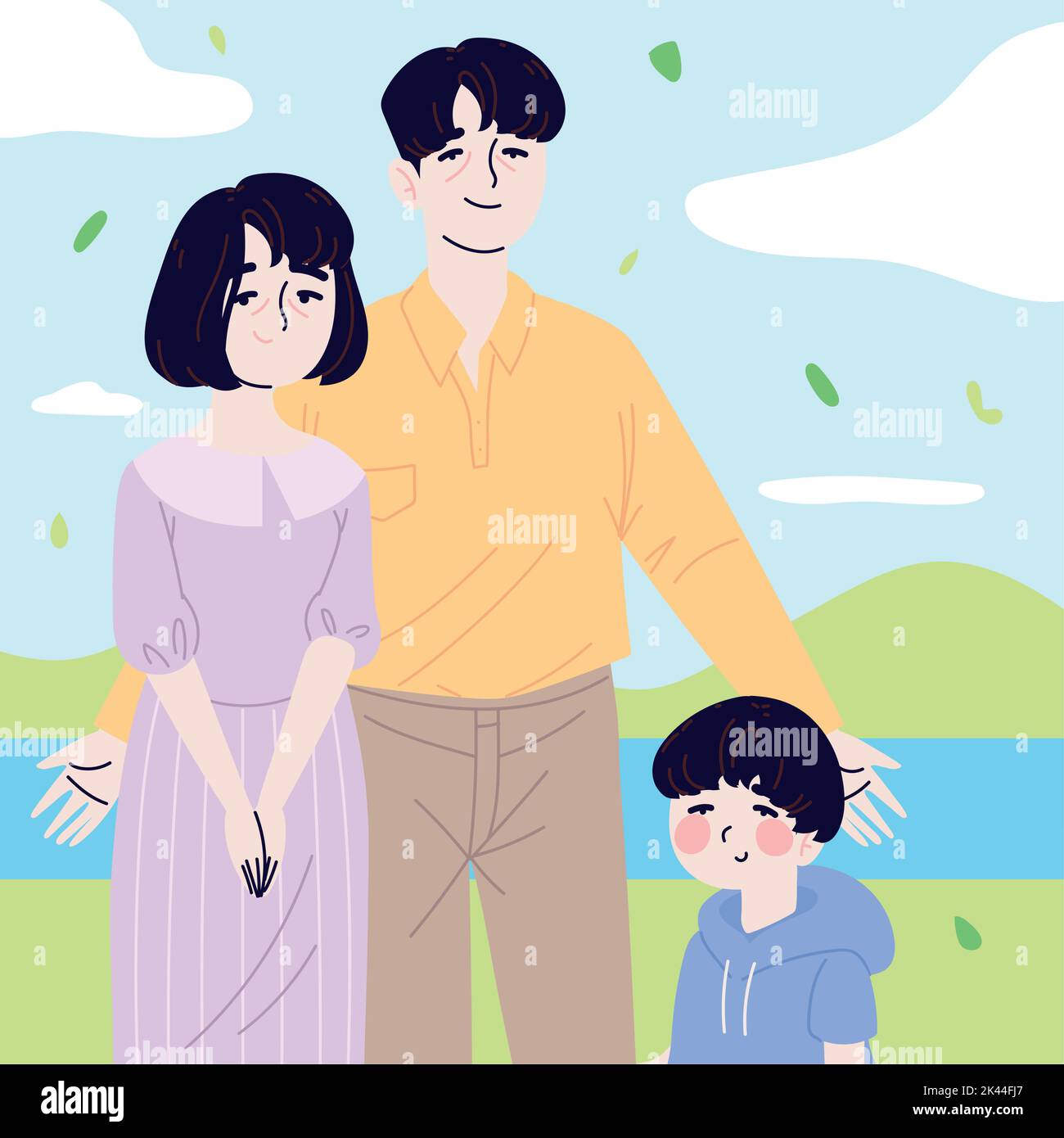 Korean family characters Stock Vector Image & Art - Alamy