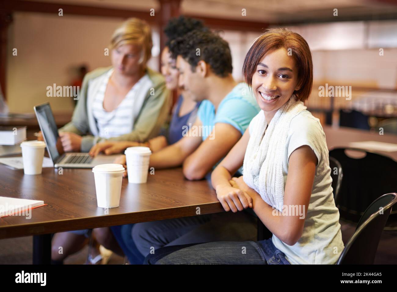 Working together to prepare for finals. A group of young people ...