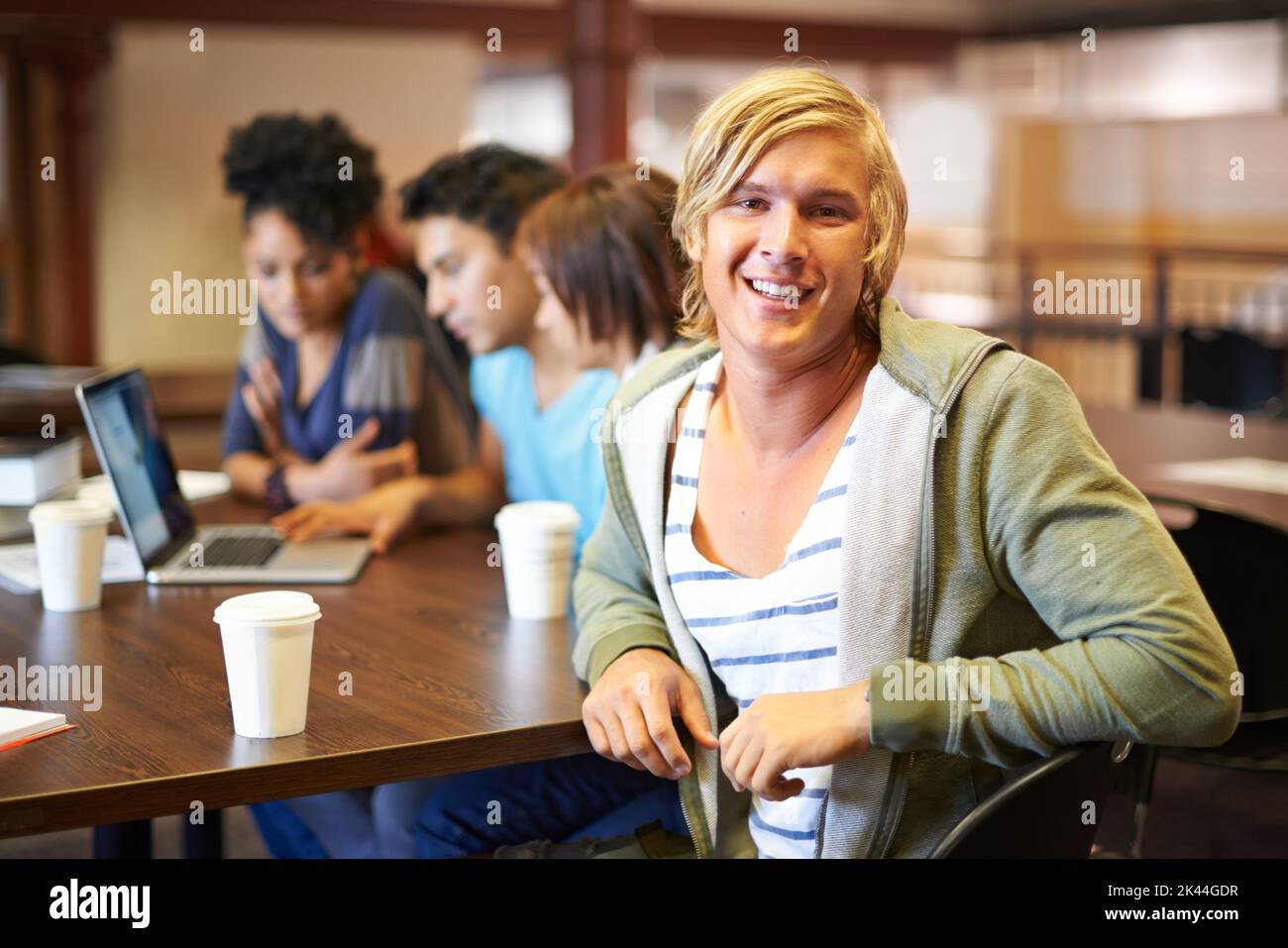 Working together to prepare for finals. A group of young people ...