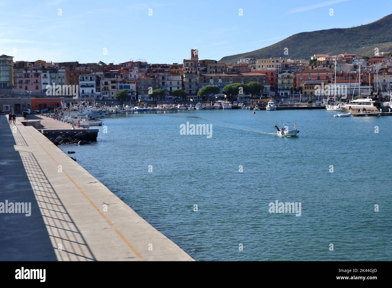 Marina di Camerota - Panorama del porto dal molo Stock Photo - Alamy