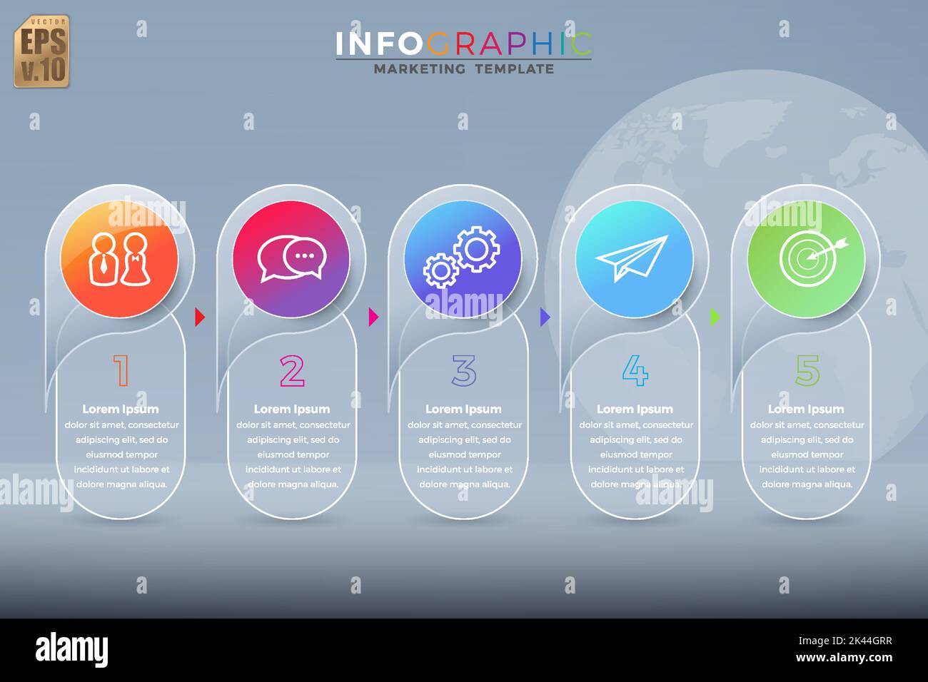 Infographic Business marketing colorful template vector design Round ...