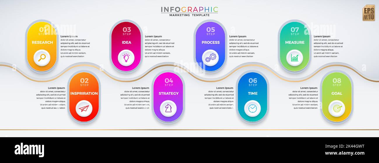 Infographic vector business colorful design round corner and circle ...