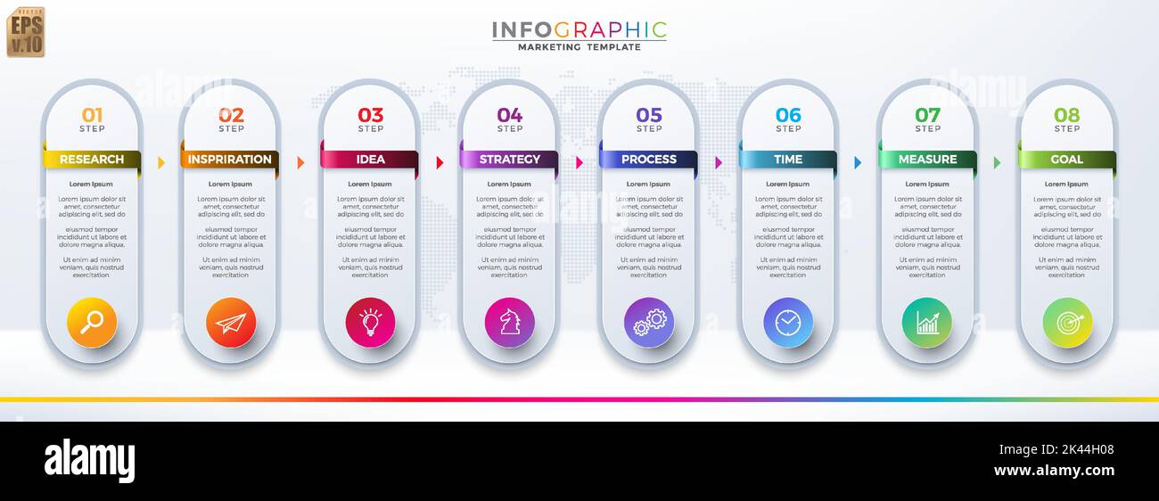 Infographic business marketing template colorful vector design Round ...