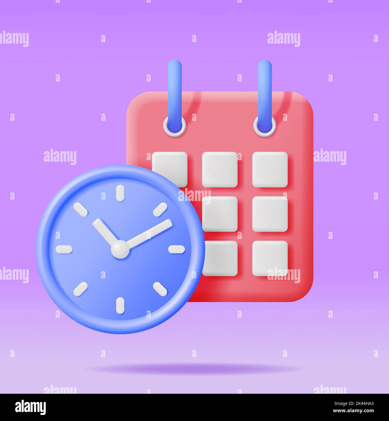 3D Paper Spiral Wall Calendar and Clocks Isolated Stock Vector Image ...