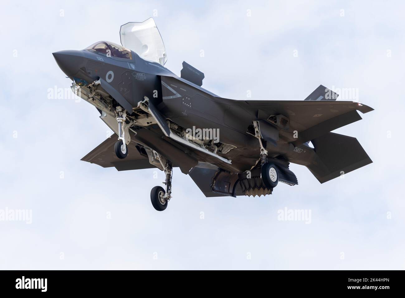 Royal Air Force F-35 Lightning II fighter plane in the hover at Royal ...
