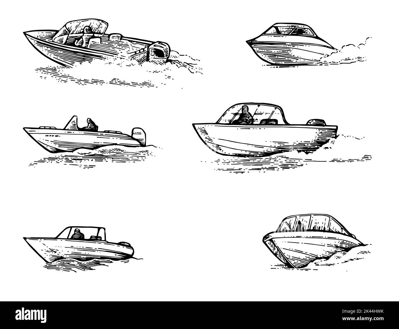 Small motor boats Stock Vector Images - Alamy