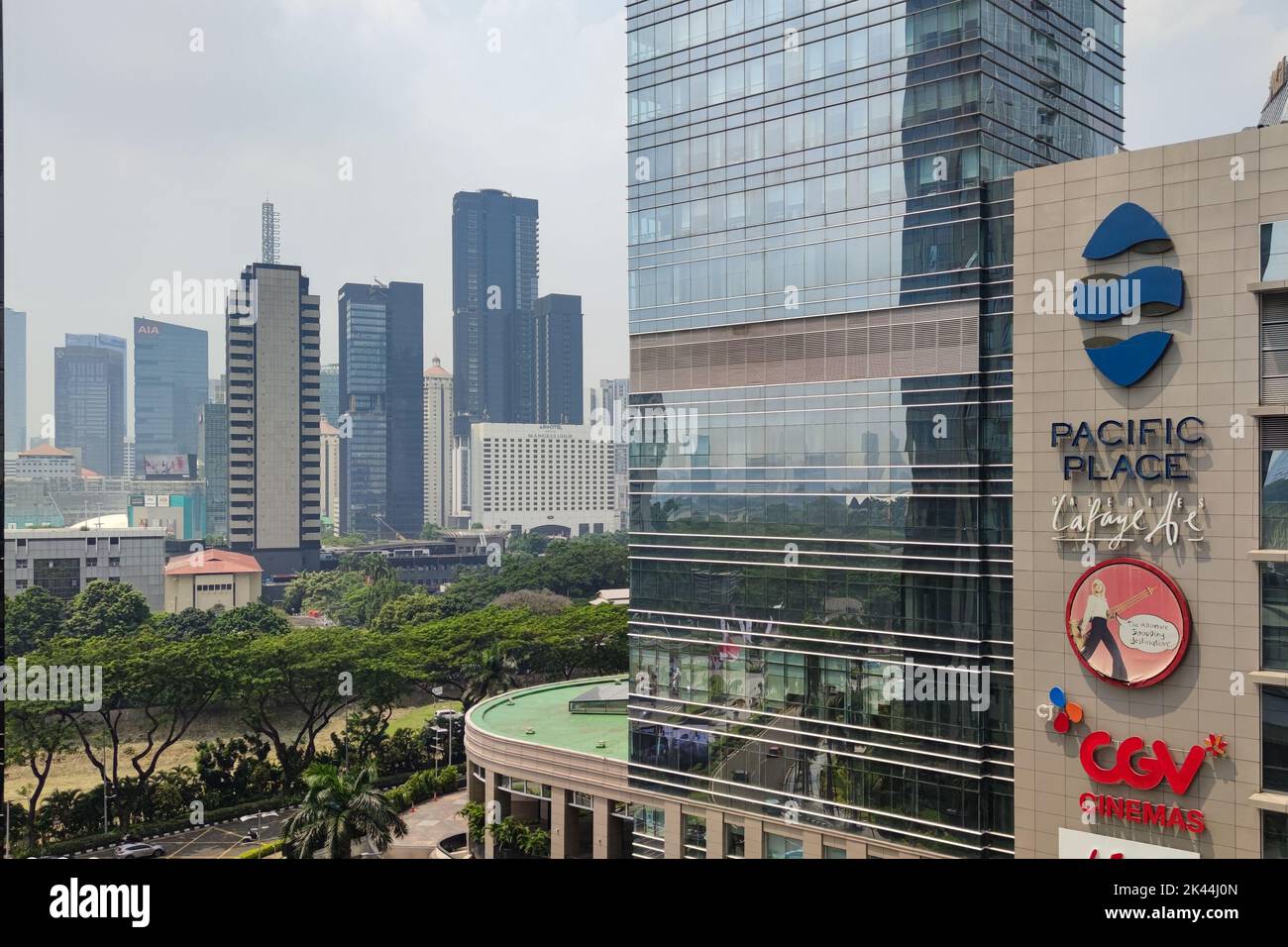 View of buildings at SCBD in Jakarta, Indonesia with skyscrapers and ...