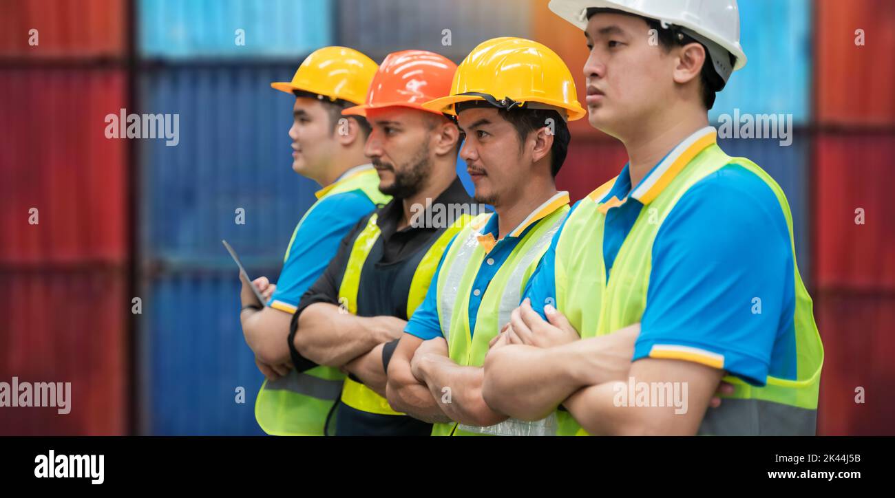 Teamwork engineer professional logistics and transportation Business of ...