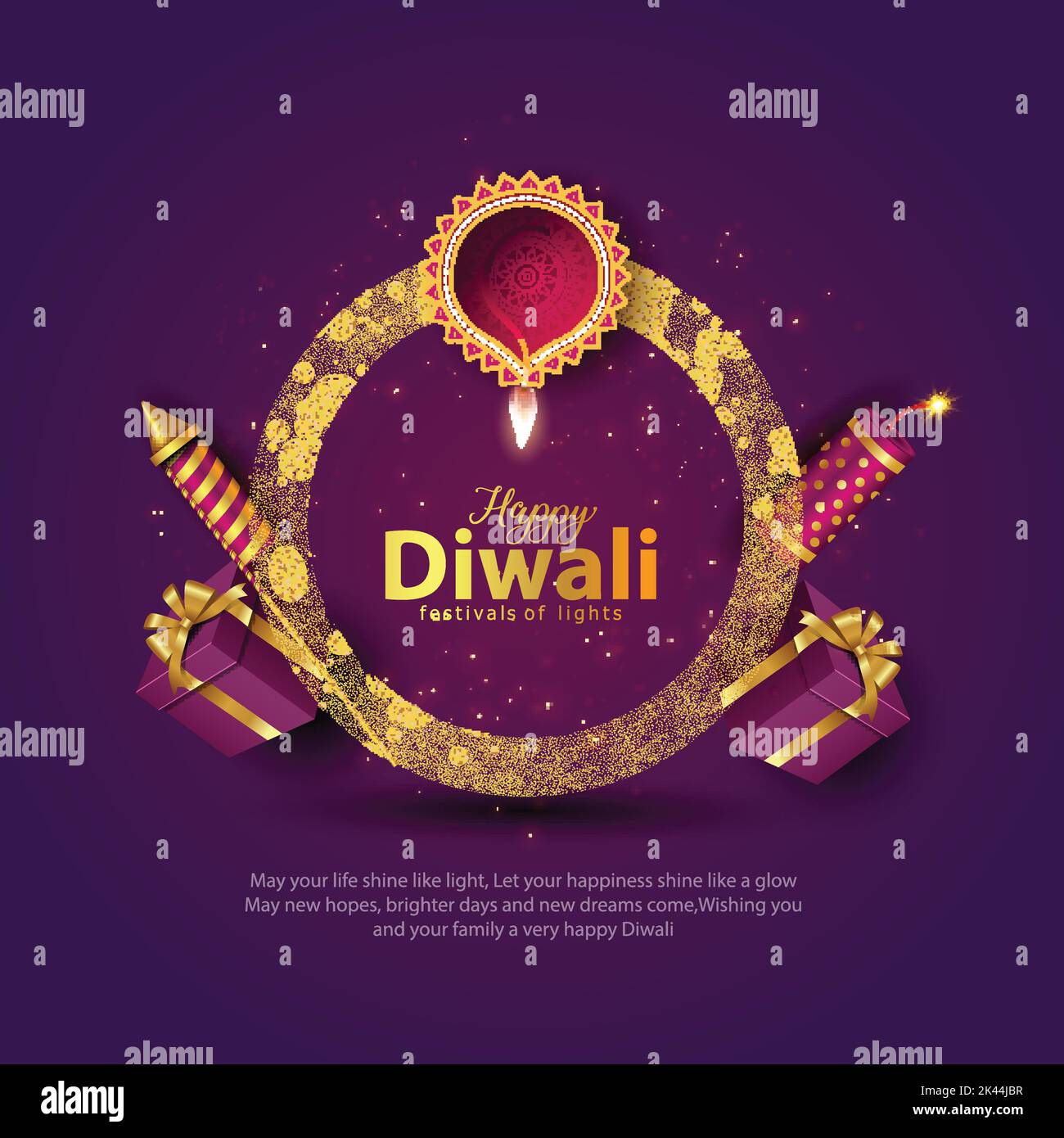 happy Diwali. Indian festivals of light with Diwali elements. vector ...