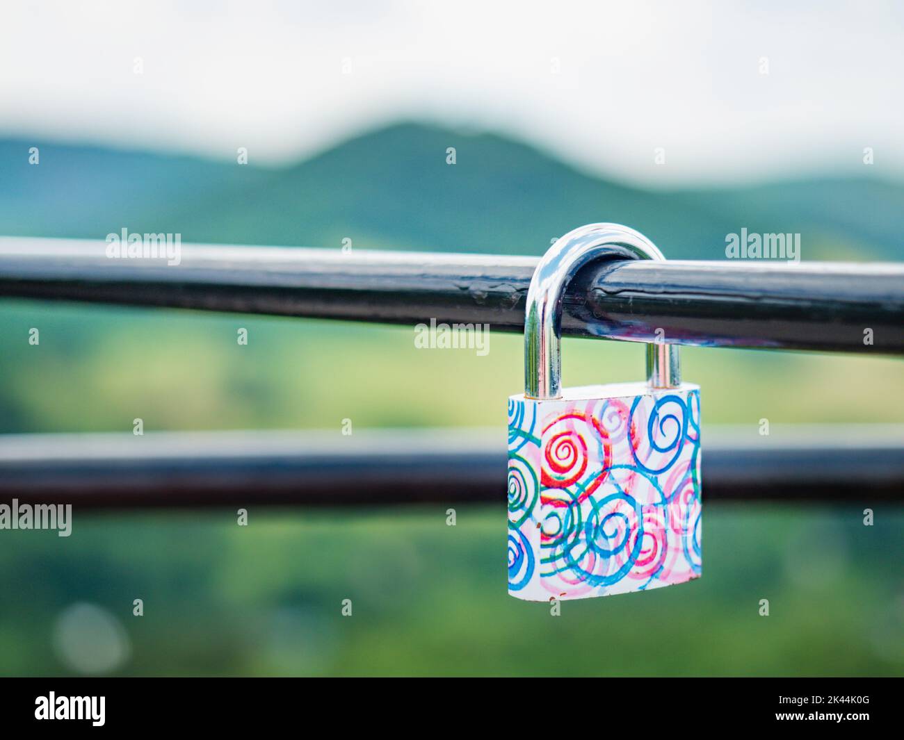Locked red heart shaped padlock. Symbol of eternal love. Selective ...