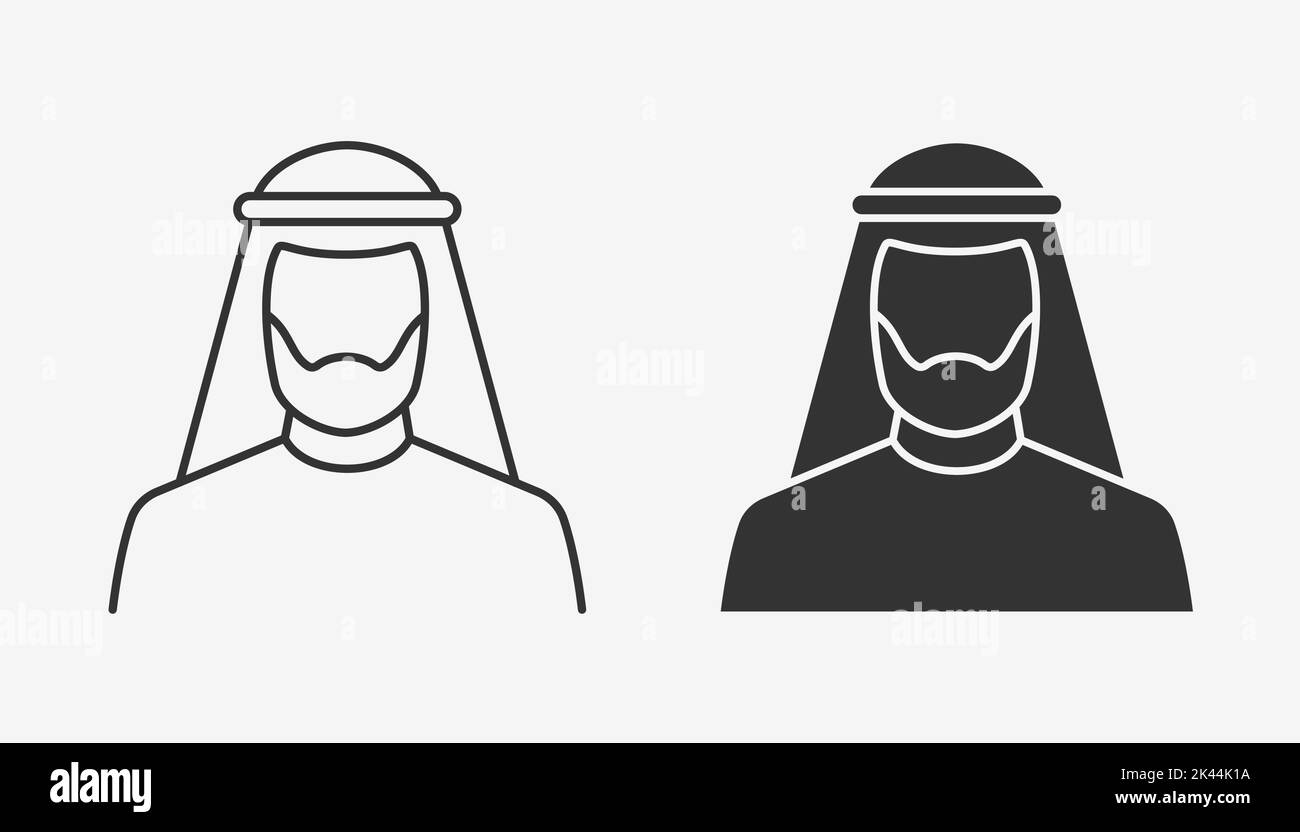Muslim man linear icon hi-res stock photography and images - Alamy