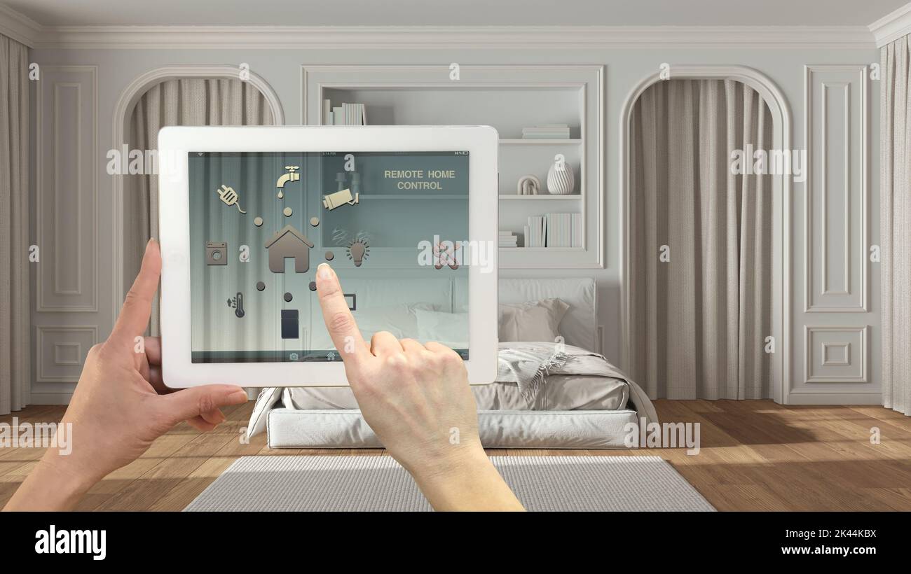 Smart remote home control system on a digital tablet. Device with app ...