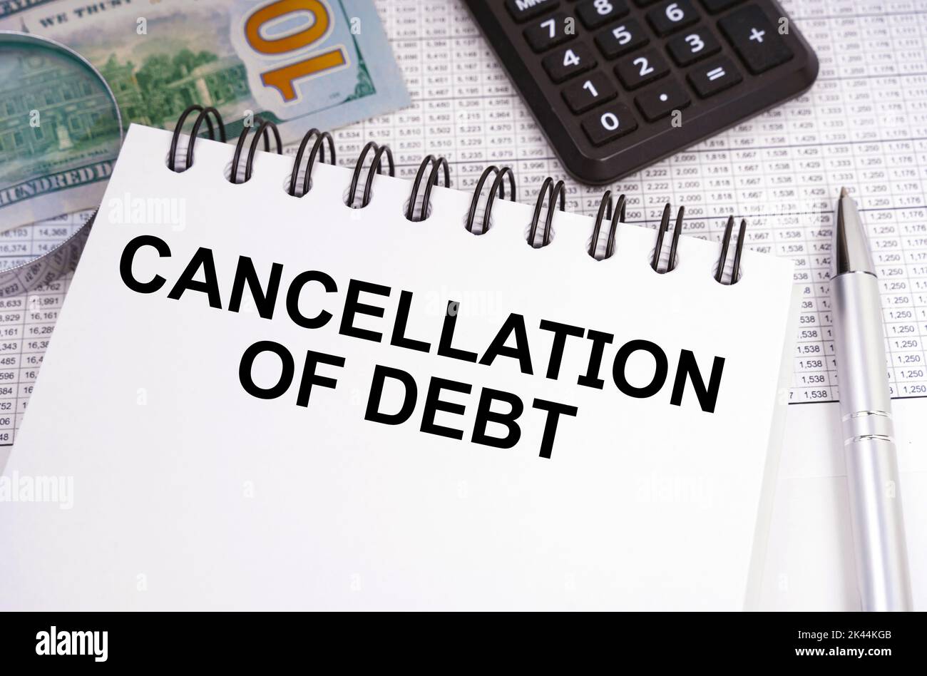 Business and finance concept. On the table there is money, a calculator ...