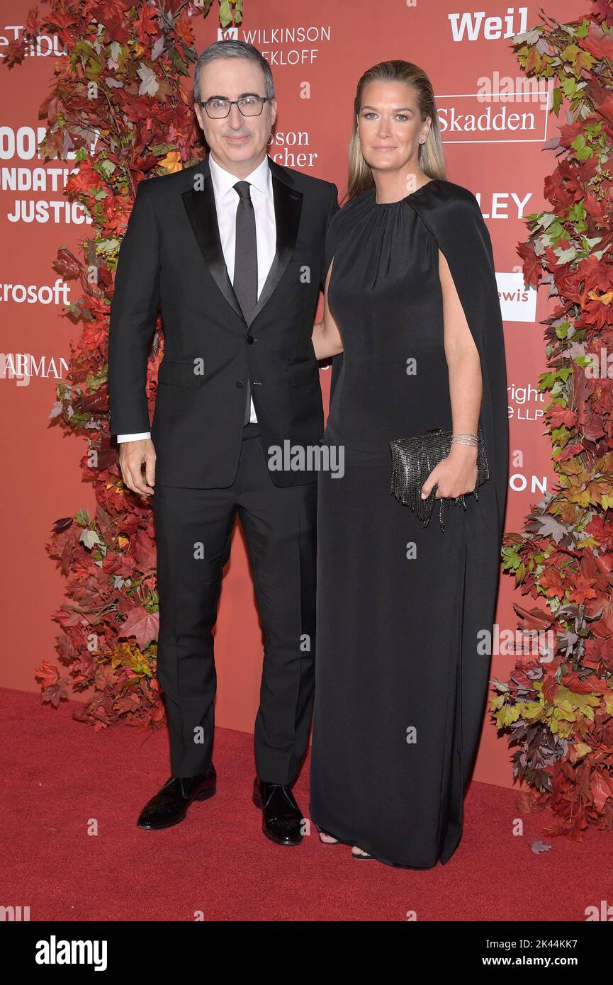 New York, NY, September 29, 2022. (L-R) John Oliver and Kate Norley ...