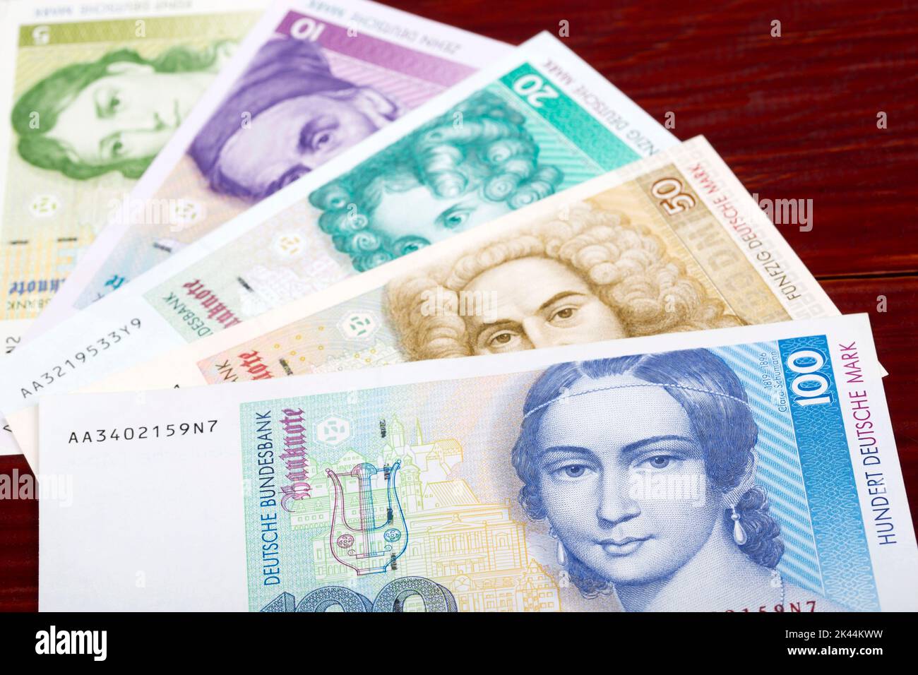 Old Germany money - Mark - a business background Stock Photo - Alamy