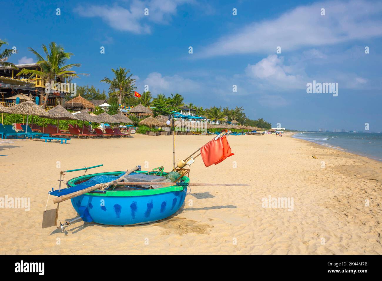 Basket Boat, An Bang Beach, Hoi An, Quang Nam Province, Vietnam Stock ...