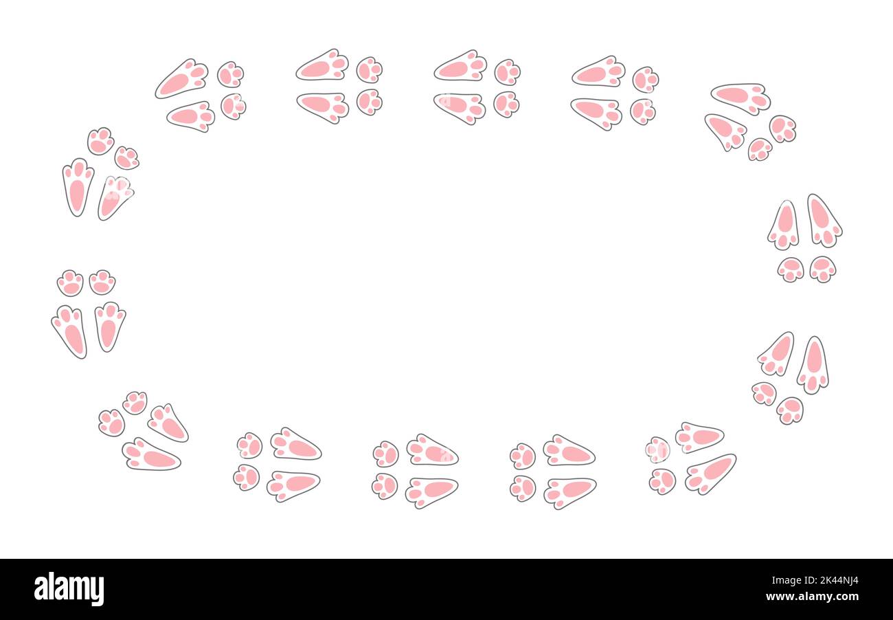 Rabbit or hare footprint trail. Easter bunny foot prints. Rabbit paw ...