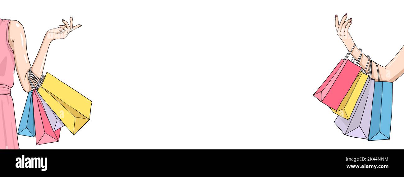 Shopping banner. Summer sale. Fashion promotion. Holiday discount ...